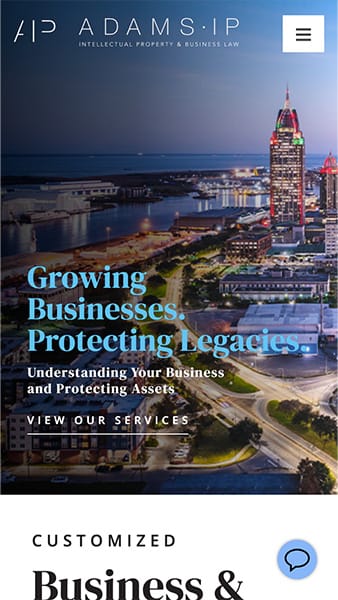 Mobile, Alabama Law Firm Web Design | AdamsIP