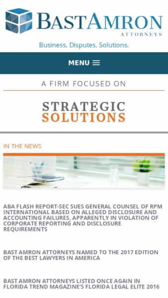 Miami, Florida Law Firm Web Design | Bast Amron LLP