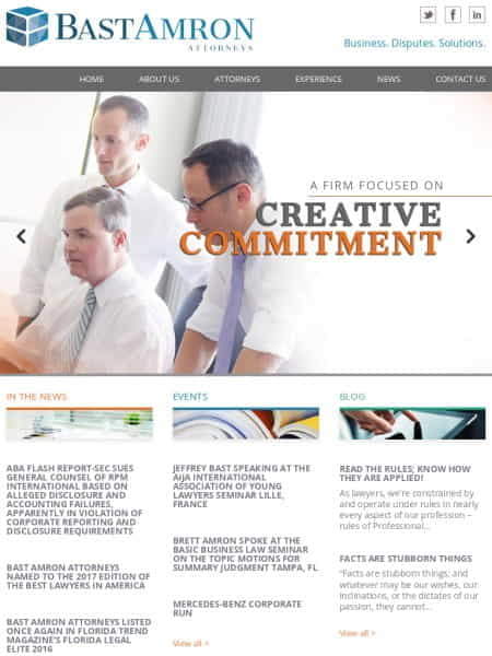 Miami, Florida Law Firm Web Design | Bast Amron LLP