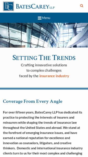 Chicago, Illinois Law Firm Web Design | Bates Carey LLP