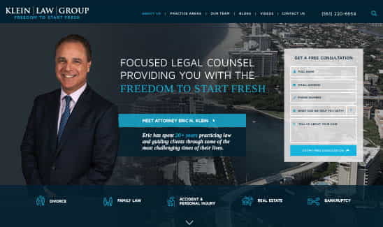 Boca Raton, Florida Law Firm Web Design | Klein Law Group