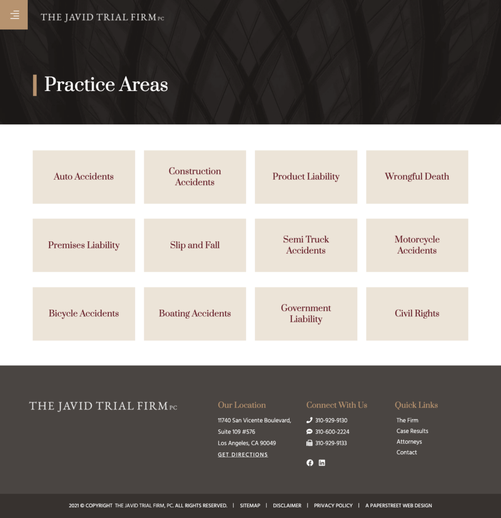 50+ Best Practice Area Pages for Law Firms (2025 Update)